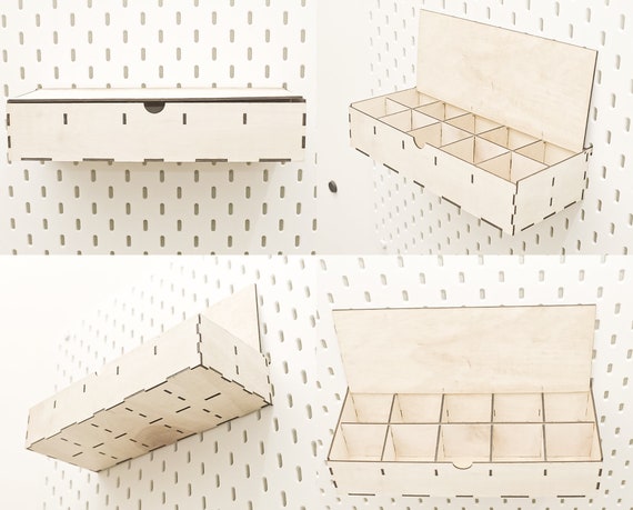 Pegboard Box With Partition Organizer Pegboard Accessories | Etsy