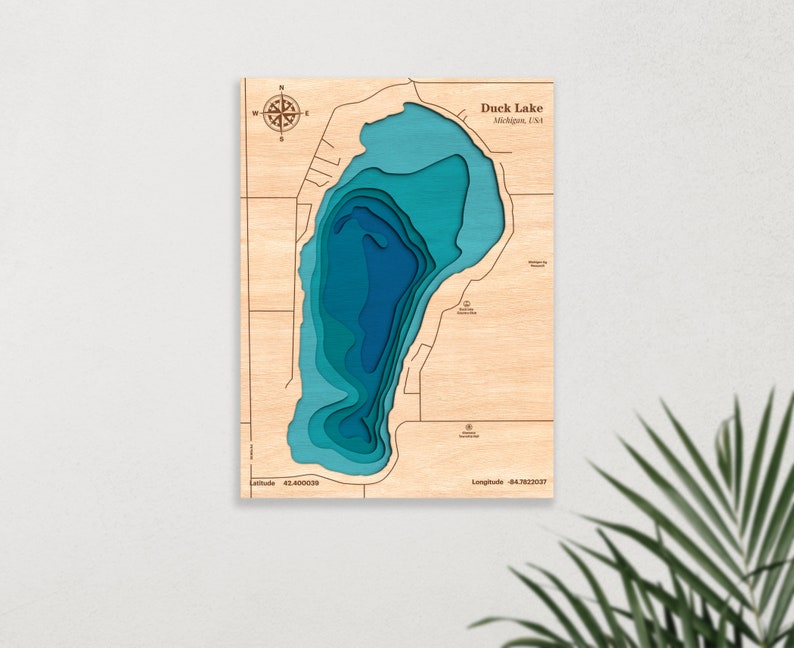 Duck Lake Topographic Map SVG: 3D Wood Wall Art (digital Download) - Etsy