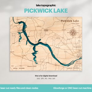 Pickwick Lake Topographic Map SVG: 3D Wood Wall Art (digital Download ...