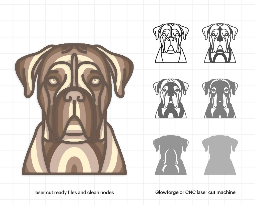 Boxer Multilayer Dog Mandala SVG, Mandala Dog Breeds, 3D Multilayer ...