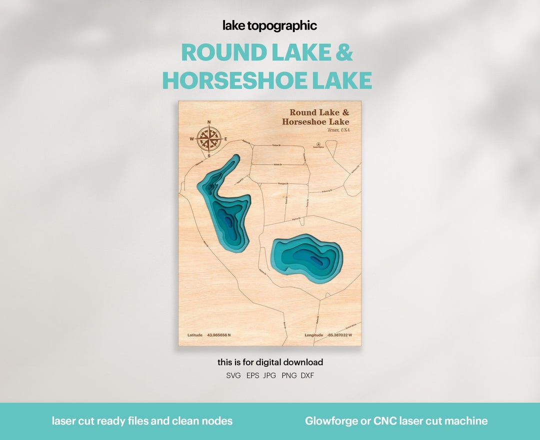 Round Lake Map SVG :3D Topographic Lake Art (digital Download) - Etsy ...