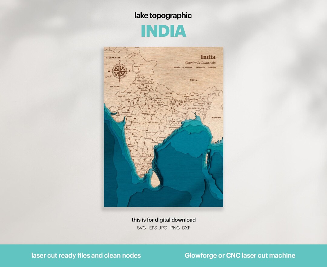 Wood House Decor, India Island Map SVG, Wood Wall Decor Gift ...