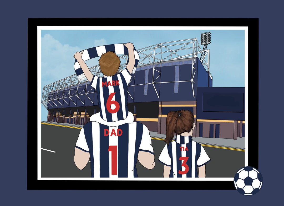 West Brom Gift Personalised The Hawthorns Stadium Print 3 or 4 People ...