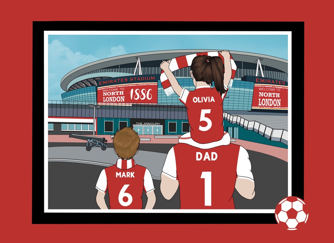 ARSENAL FC Gift Personalised Emirates Stadium Print 3 to 5 People the ...
