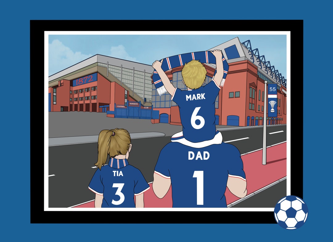 Personalised Ibrox Stadium Artwork 3 to 5 People - Rangers Gift - the ...