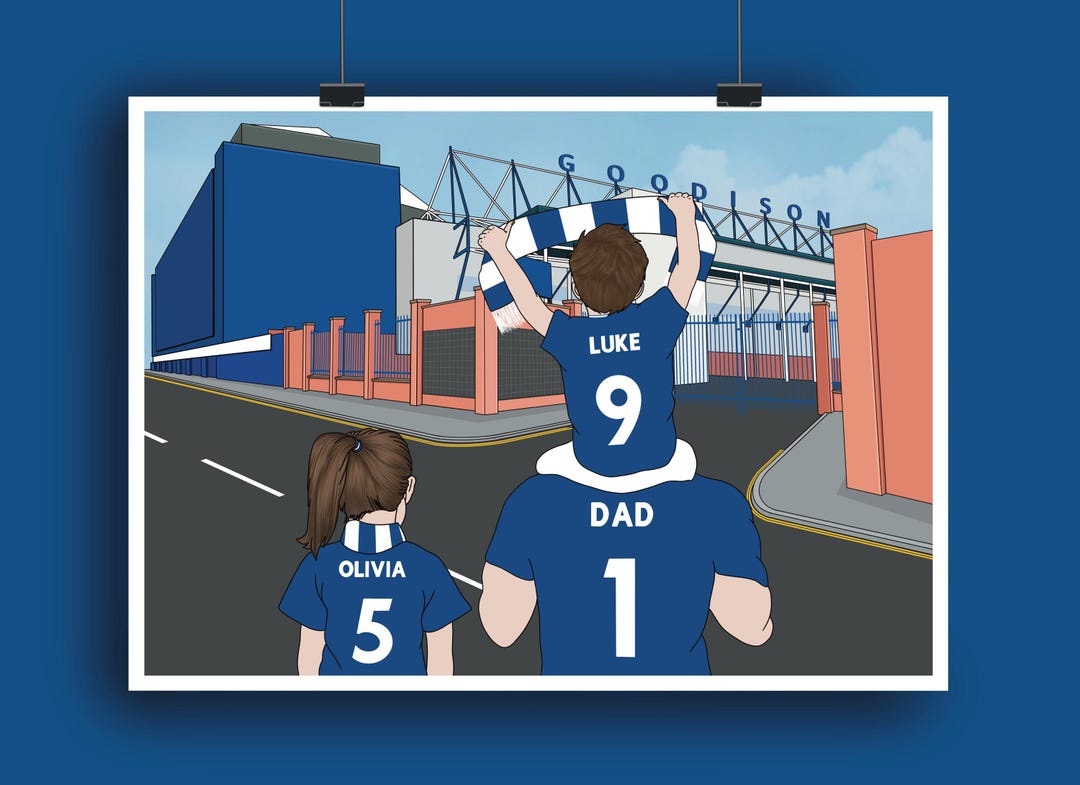Personalised Everton Goodison Stadium Print - 3 to 5 People ...