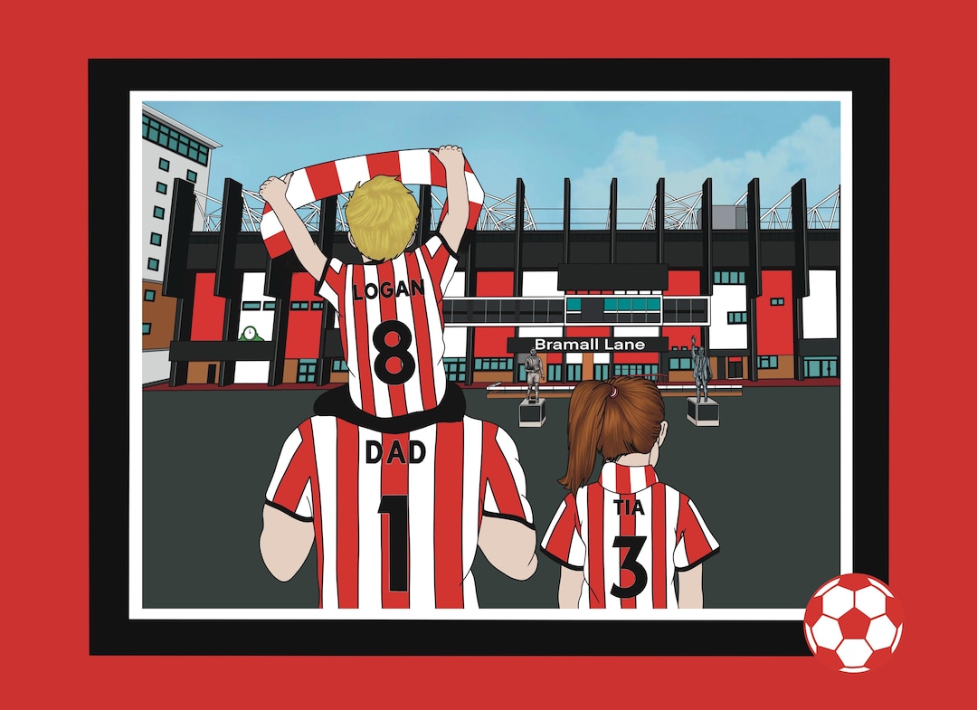 Personalised Sheffield United Bramall Lane Stadium Artwork 3 to 5 ...