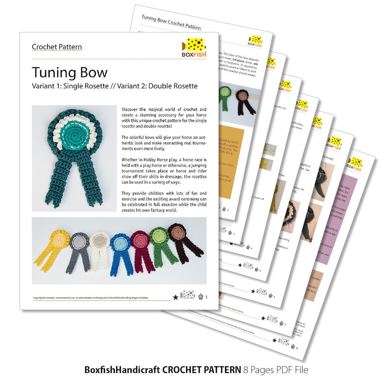 Crochet Pattern Tuning Bow Hobby Horse, Tutorial, Rosette Game Horse ...