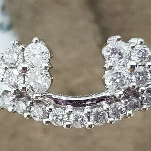 14K Gold Diamond Round Ring Solitaire Enhancer Ring Guard - Etsy