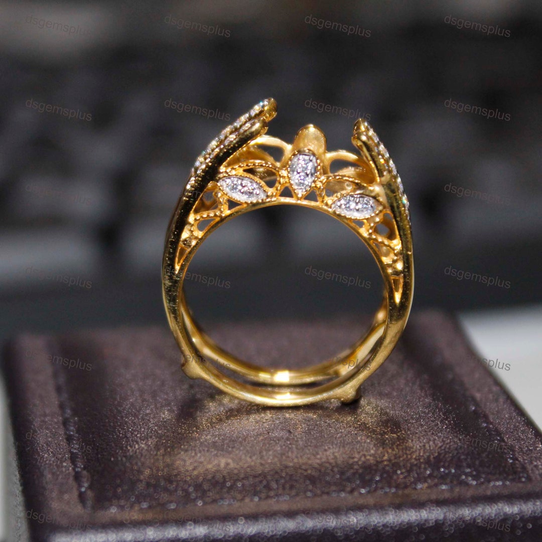 Cathedral Ring Guard Solitaire Diamond Enhancer 14k Yellow - Etsy