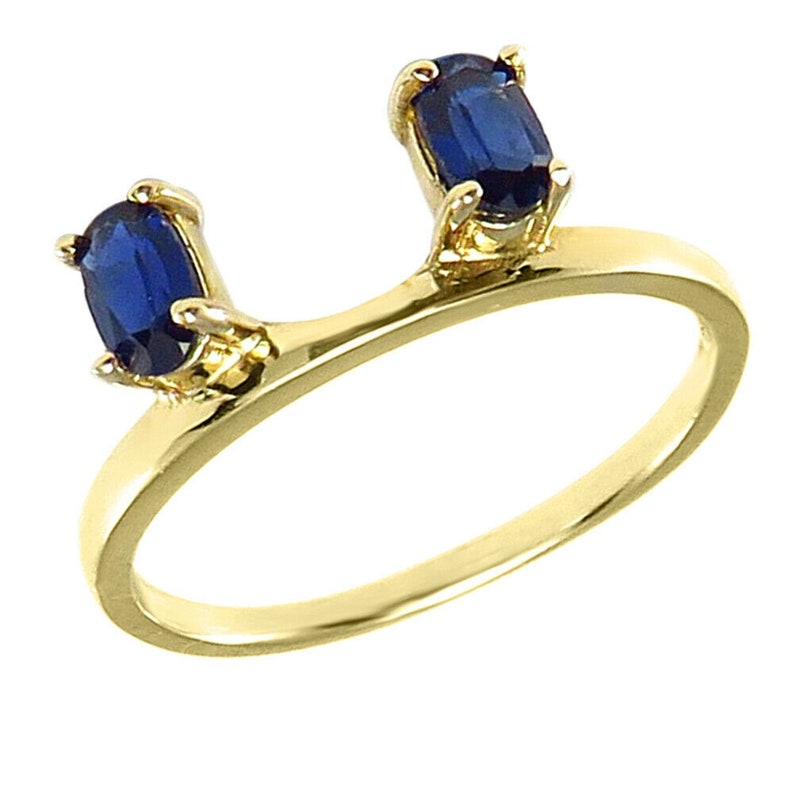Beautiful 0.70 Ct Oval Sapphire Ring Wrap Guard Enhancer 10k - Etsy