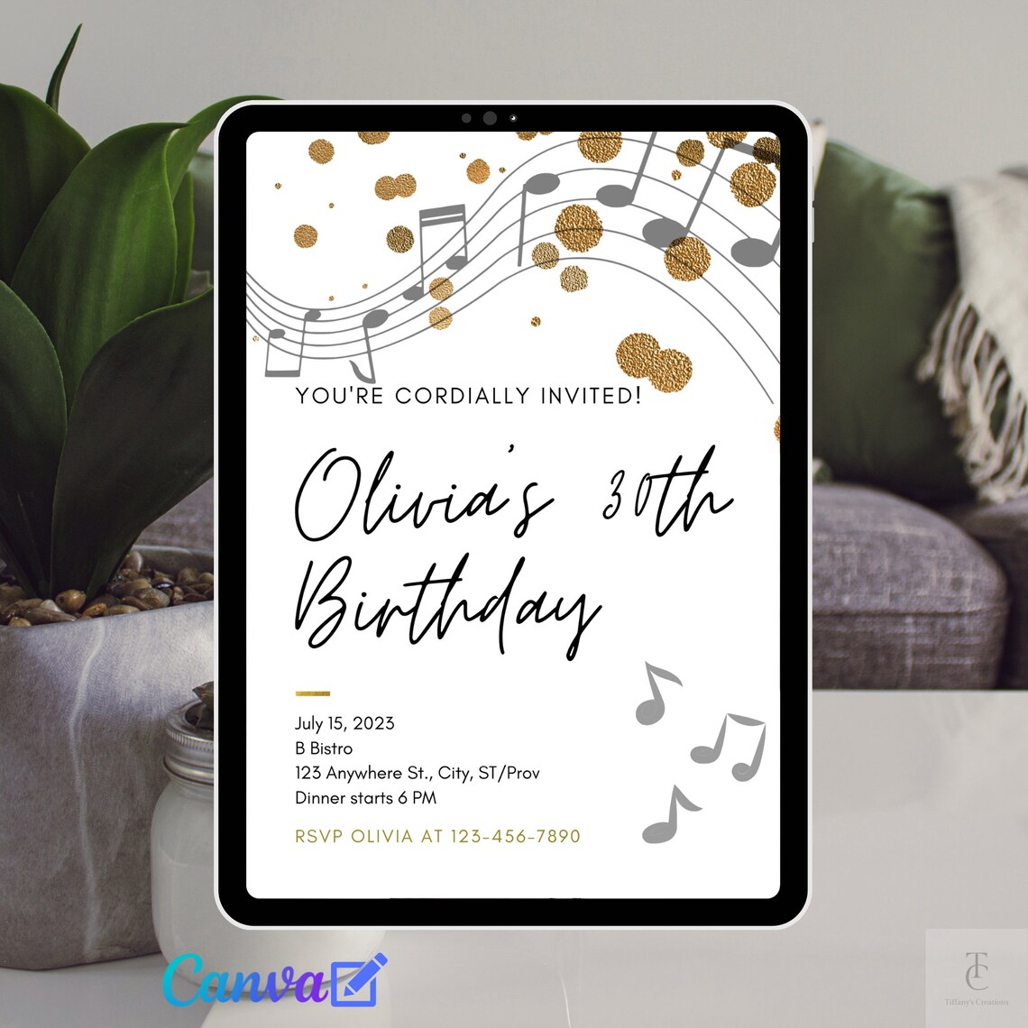 Music Notes Birthday Party Instant Download Digital Invitation - Etsy ...