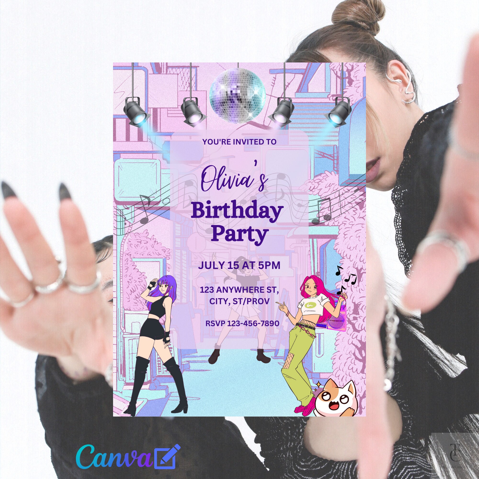 Kpop Jpop Dancers Music Birthday Party Instant Download Digital ...