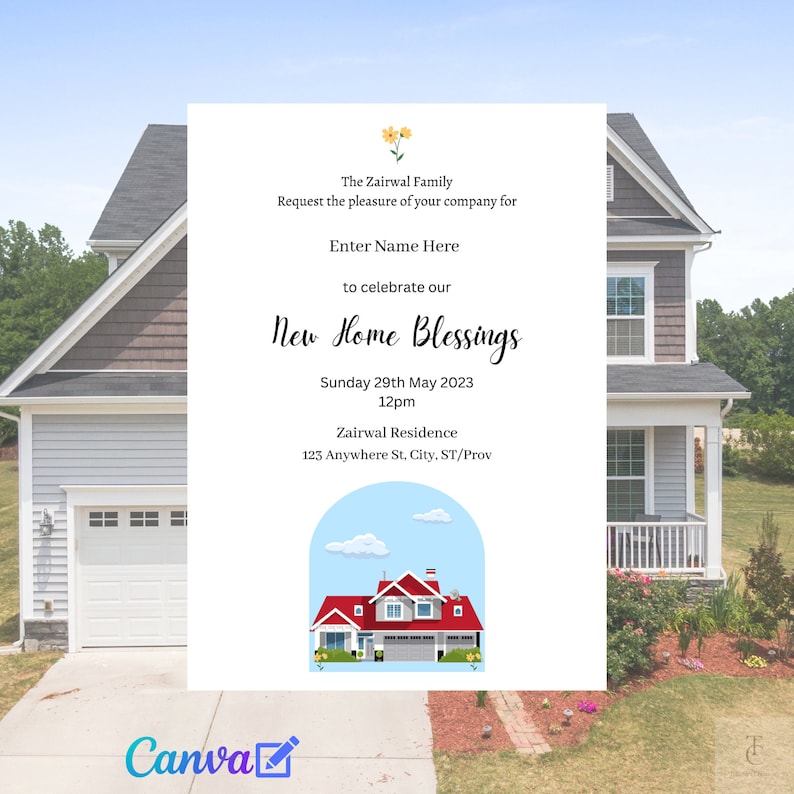 New Home Instant Download Digital Party Invitation Editable W/ - Etsy