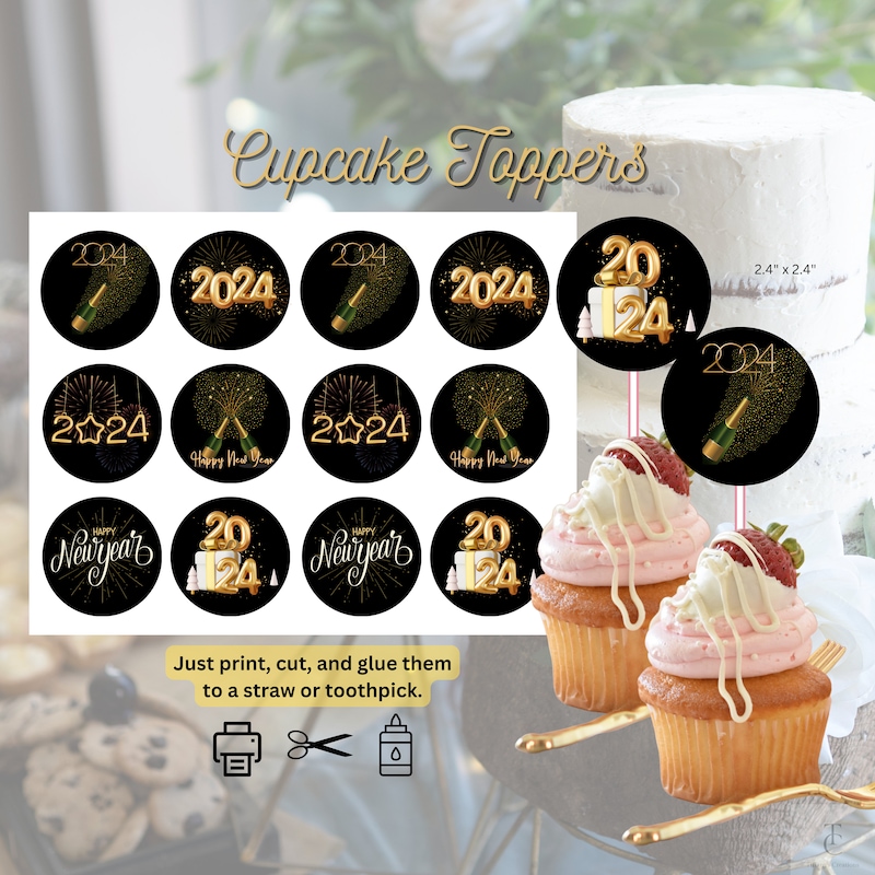 New Year Cake Topper - Etsy