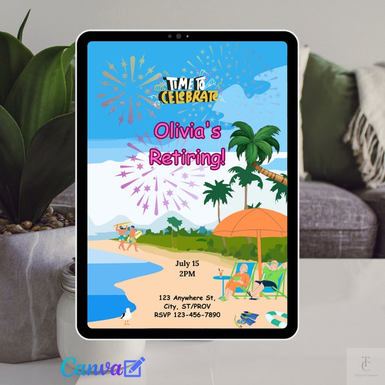 Retirement Party Instant Download Digital Invitation Editable - Etsy