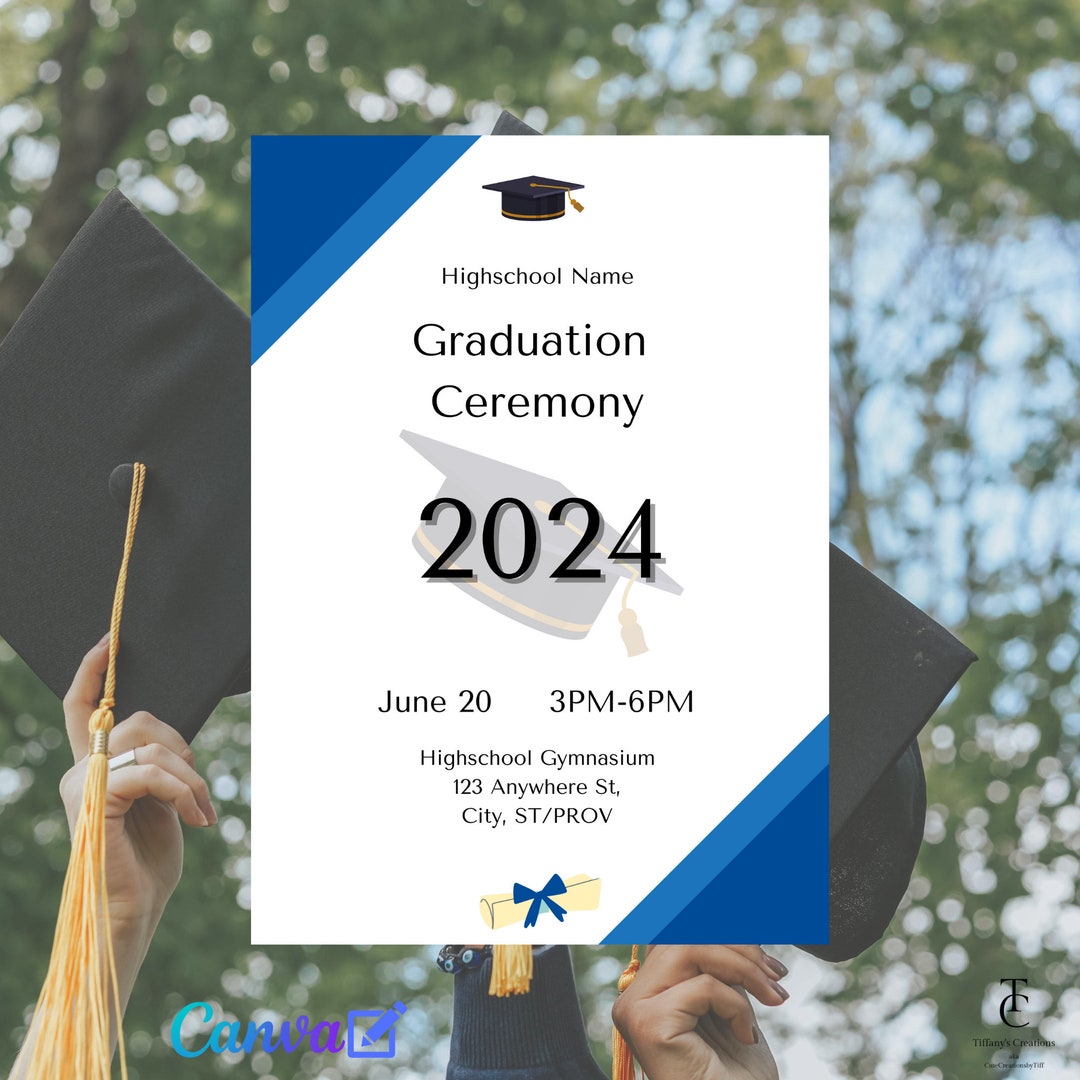 Highschool University College School Blue Graduation Ceremony Instant ...