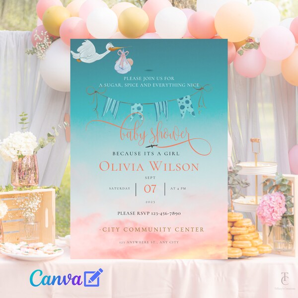 Stork Baby Shower - Etsy