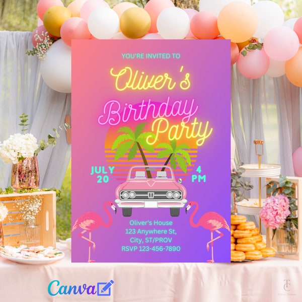 Miami Vice Invitations - Etsy