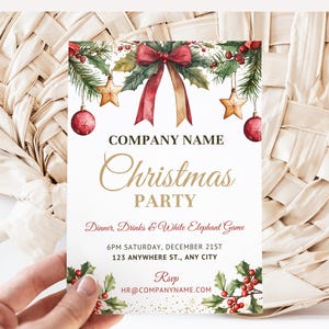 Corporate Christmas Party Invitation, Company Christmas Party Invite ...