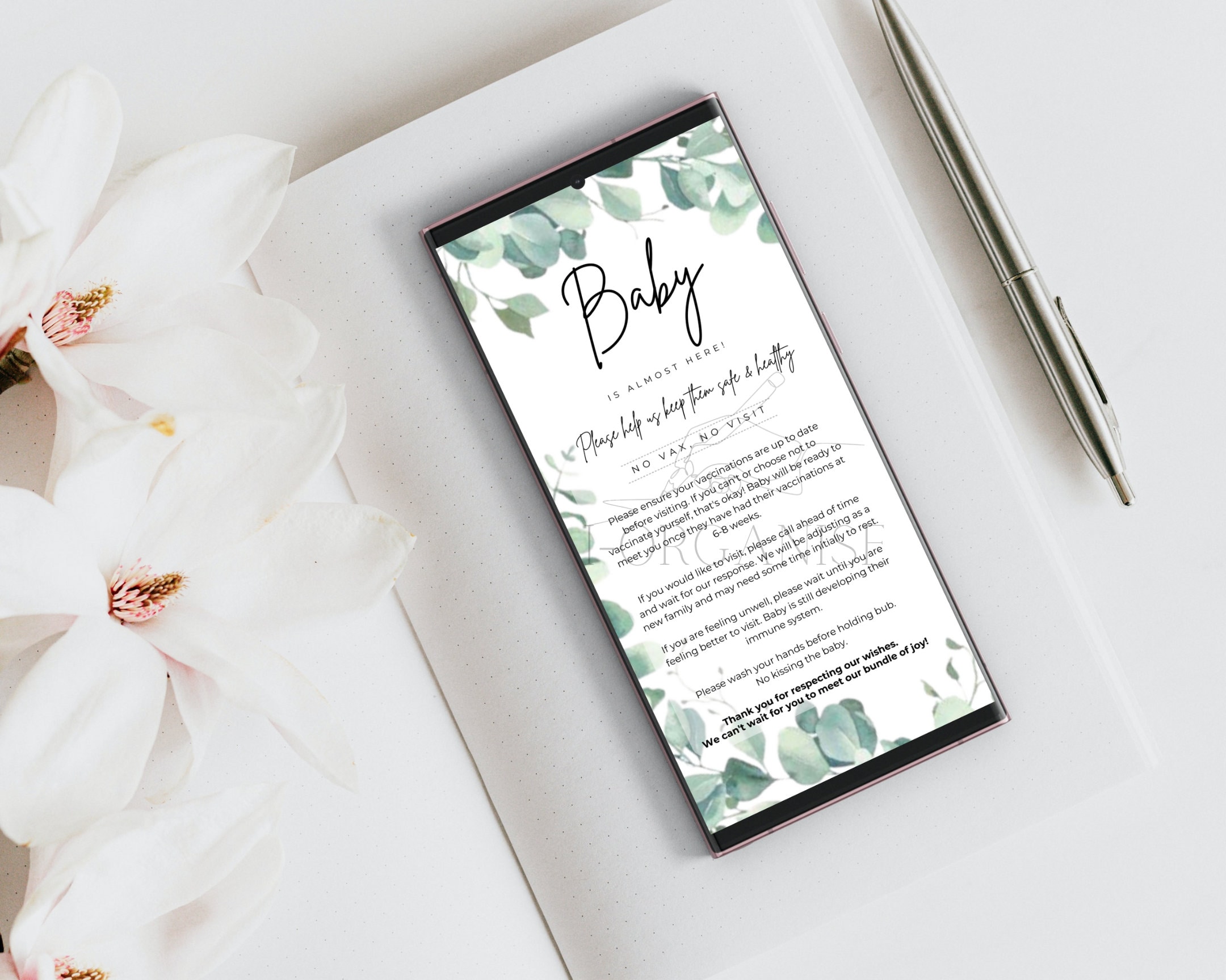 Electronic Newborn Rules for Visiting Baby Digital Visitation ...