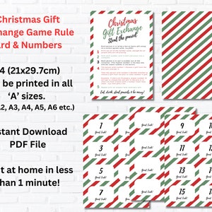 Christmas Secret Santa Gift Exchange Rules, Printable Christmas Game ...