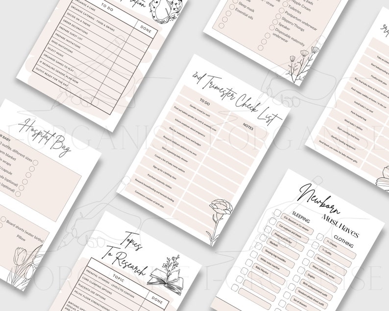 Prenatal Pregnancy Planner Checklists, Birth Plan Template, Pregnancy ...