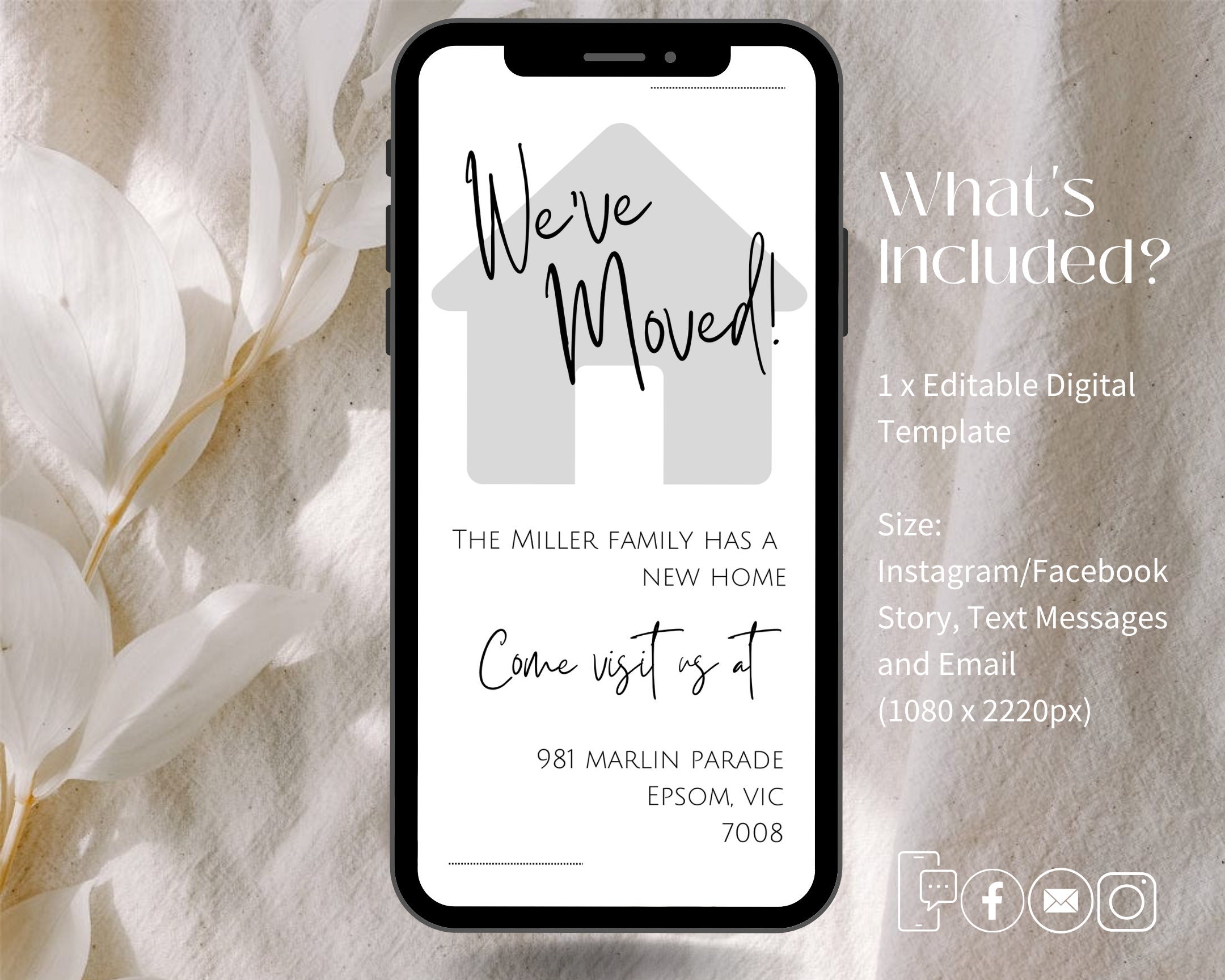 EDITABLE We've Moved House Template Digital, New Address, We Have Moved ...