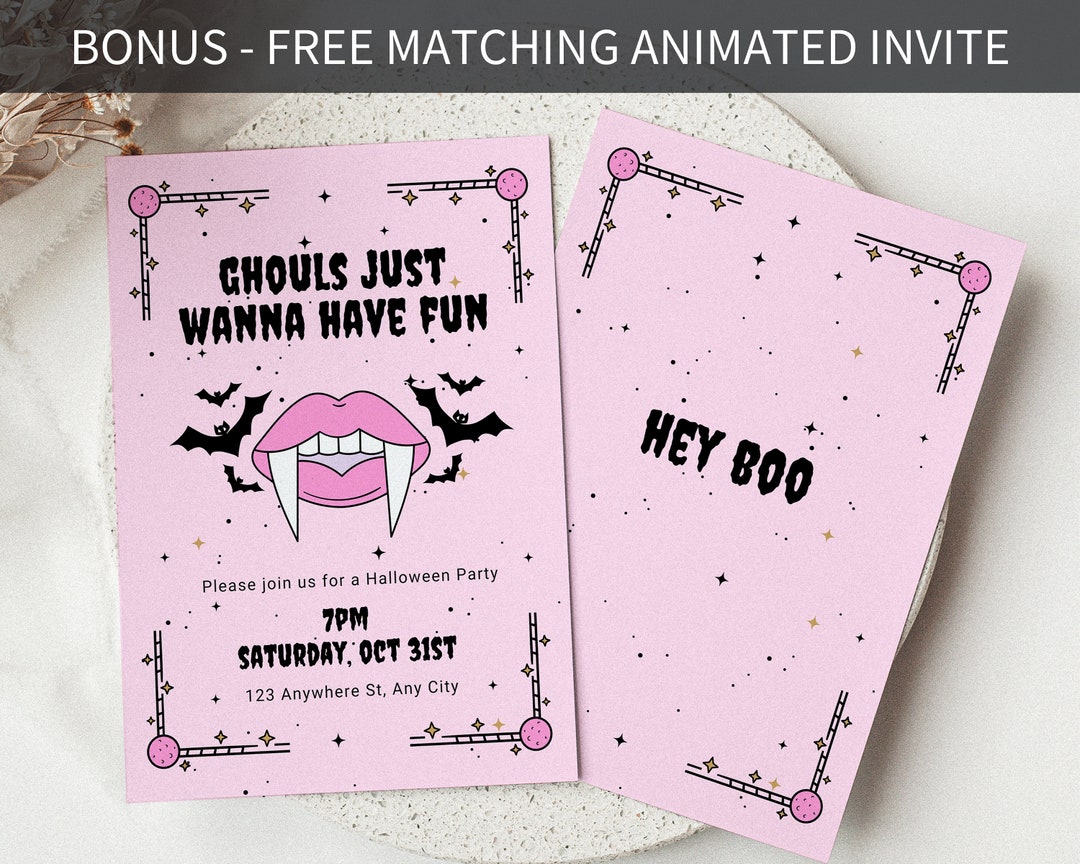 Ghouls Night Out Halloween Invitation, Printable Invite Halloween Party ...