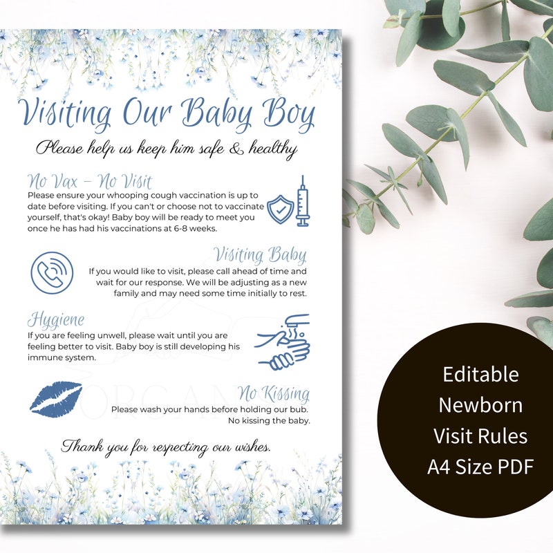 Baby Visit Rule Signs - Etsy