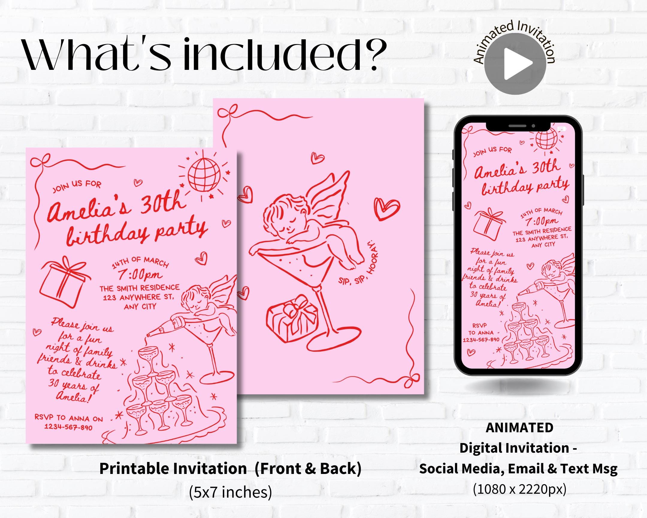 Hand Drawn Birthday Invitation Template, Scribble Birthday Party ...