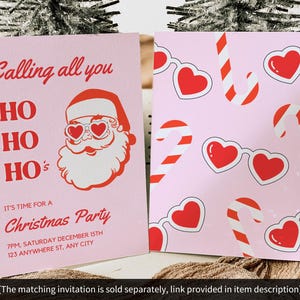 Printable Xmas Menu Template 4x9'' Pink Christmas Menu Ideas DIY ...