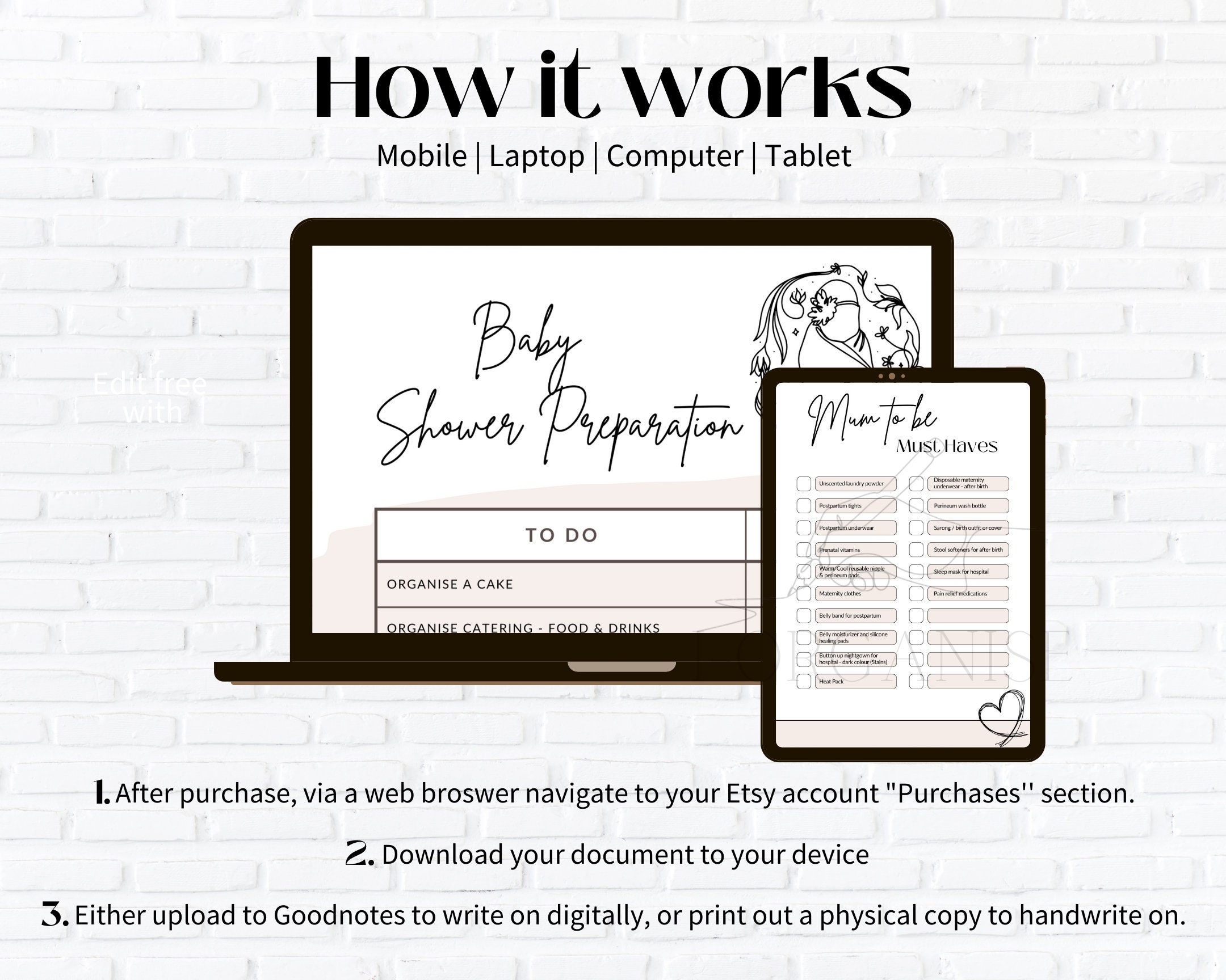 Prenatal Pregnancy Planner Checklists, Birth Plan Template, Pregnancy ...