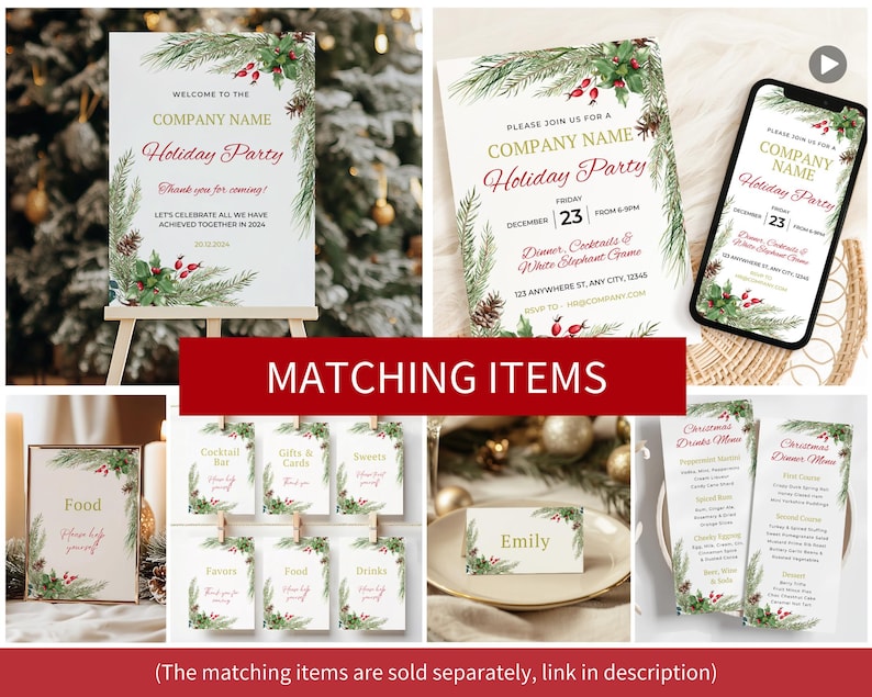 Corporate Christmas Party Table Signage, Company Christmas Party Table ...