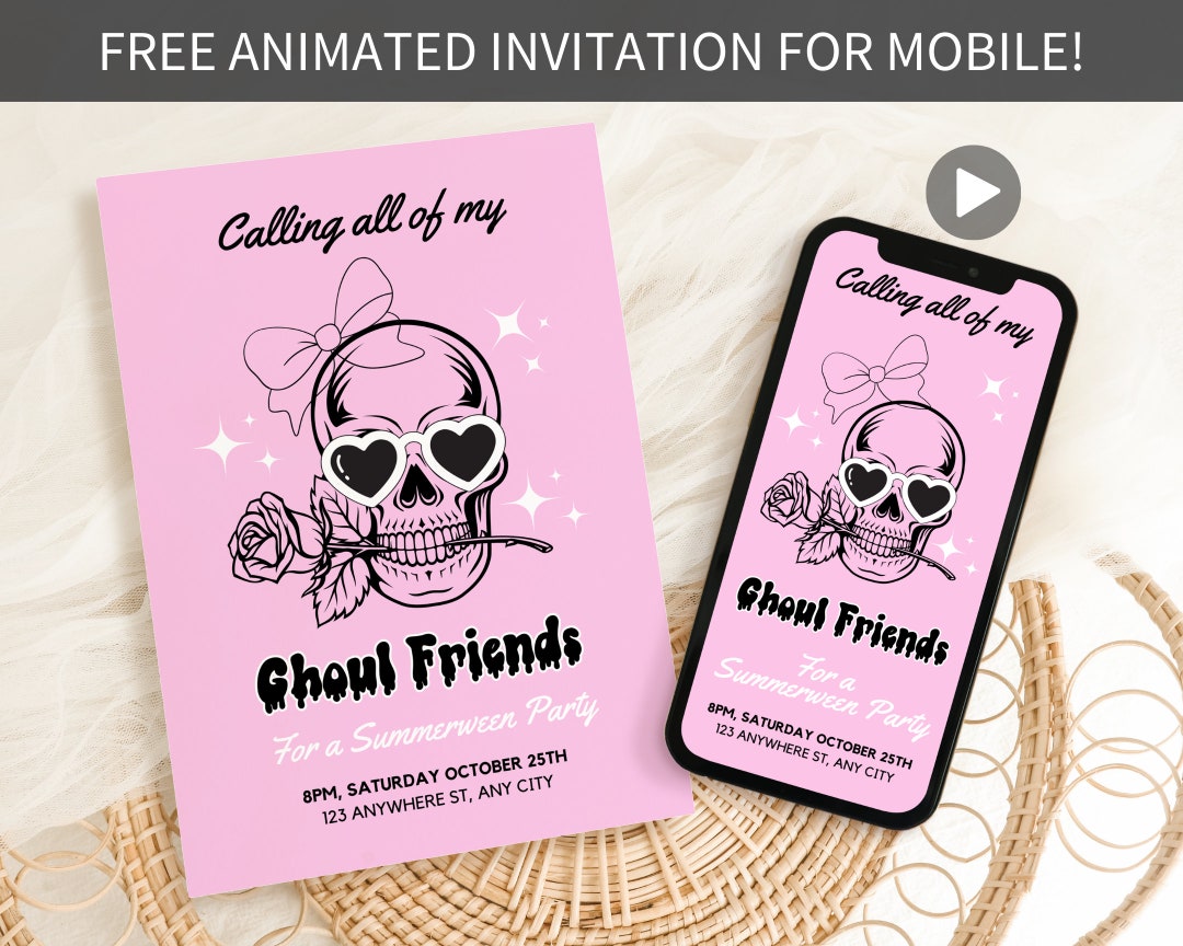 Summer Halloween Invitation, Printable Invitation Summerween Party ...