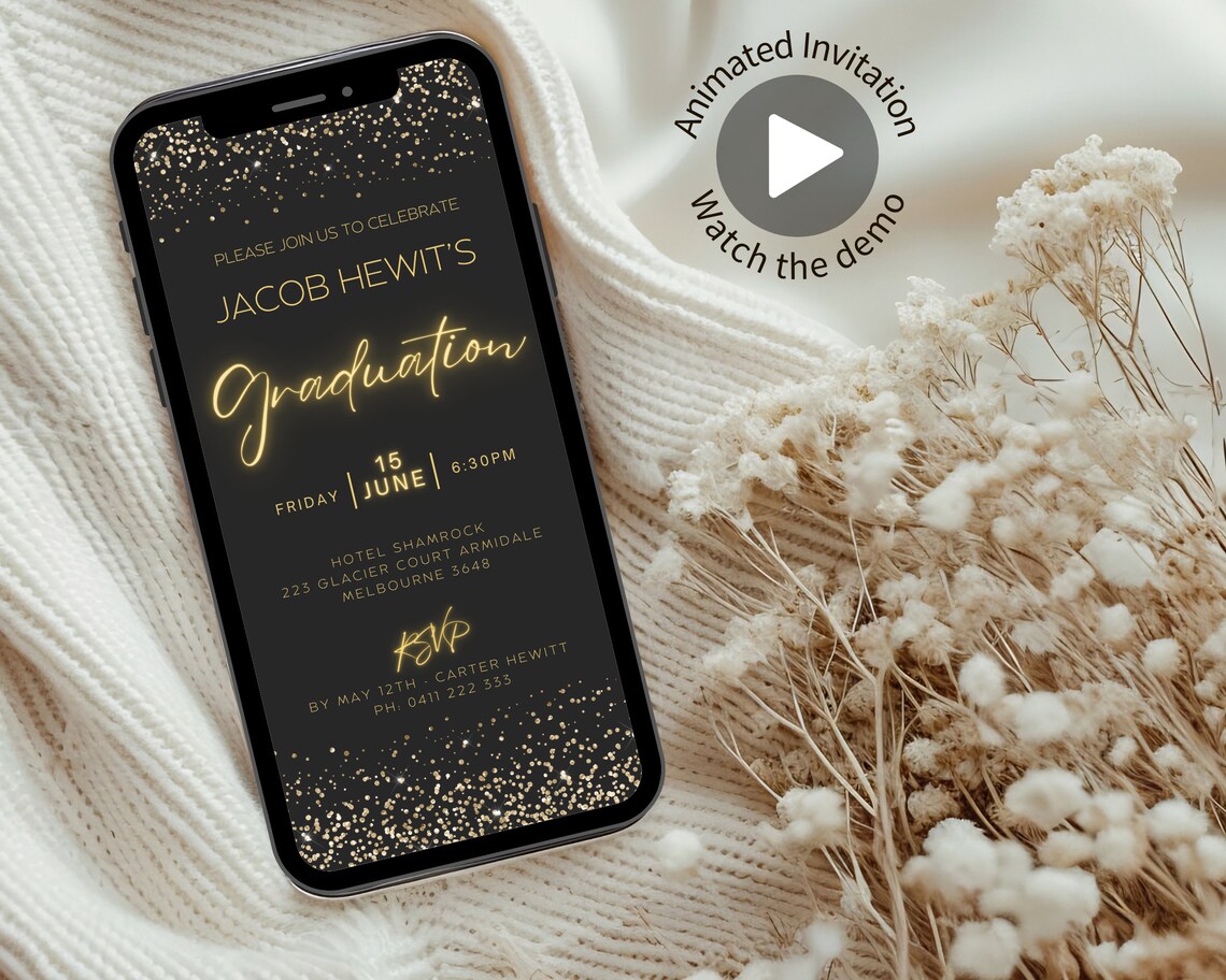 Digital Graduation Party Invitation, Graduation Invitation Template ...