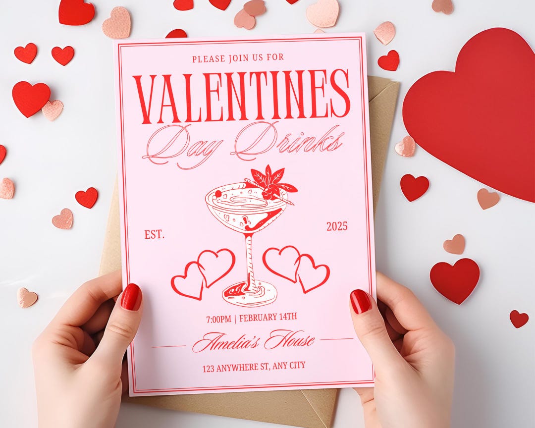 Printable Valentines Day Invitation Template, Valentines Day Party ...