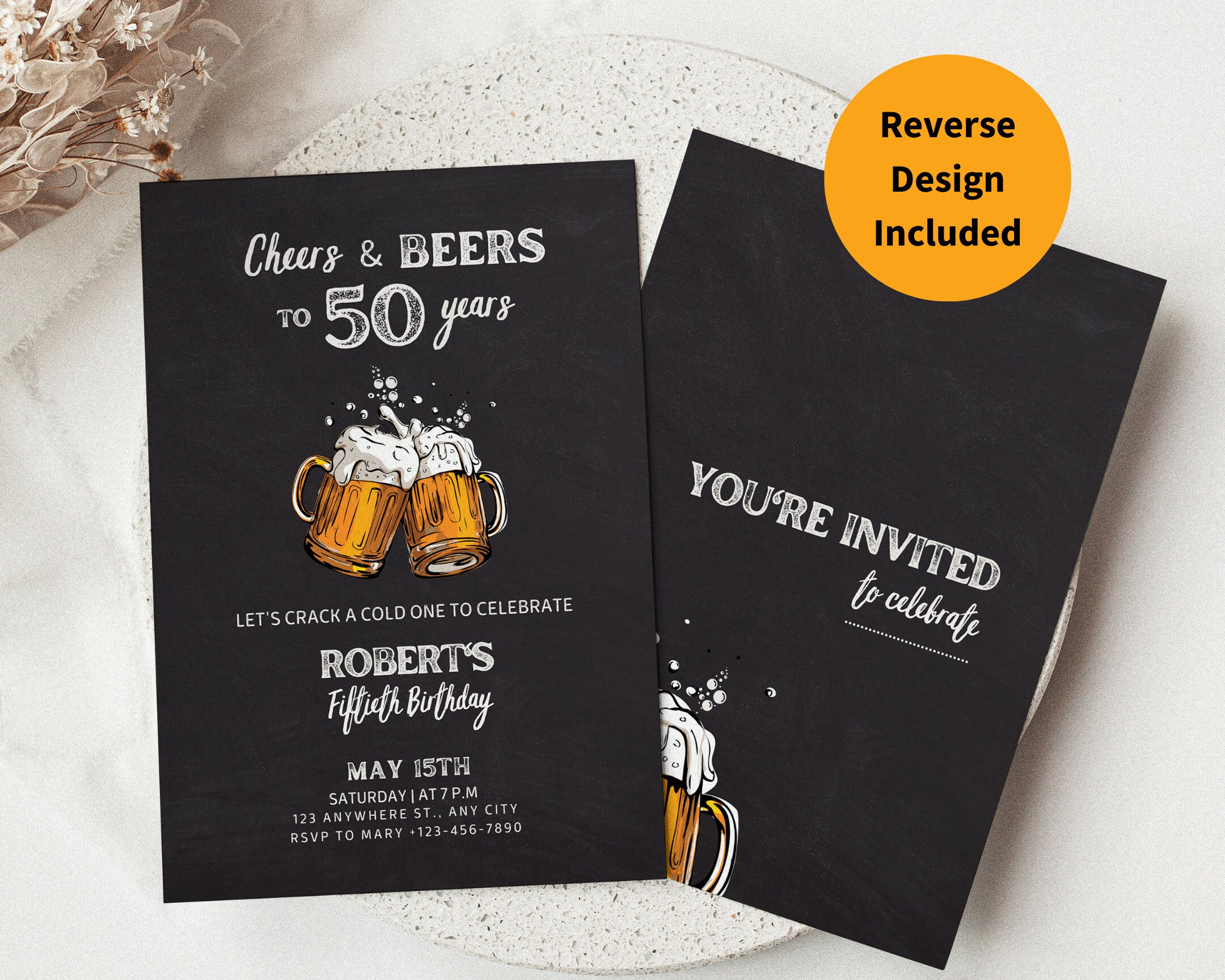 Cheers and Beers Birthday Party Invitation, Printable Invite & Digital ...