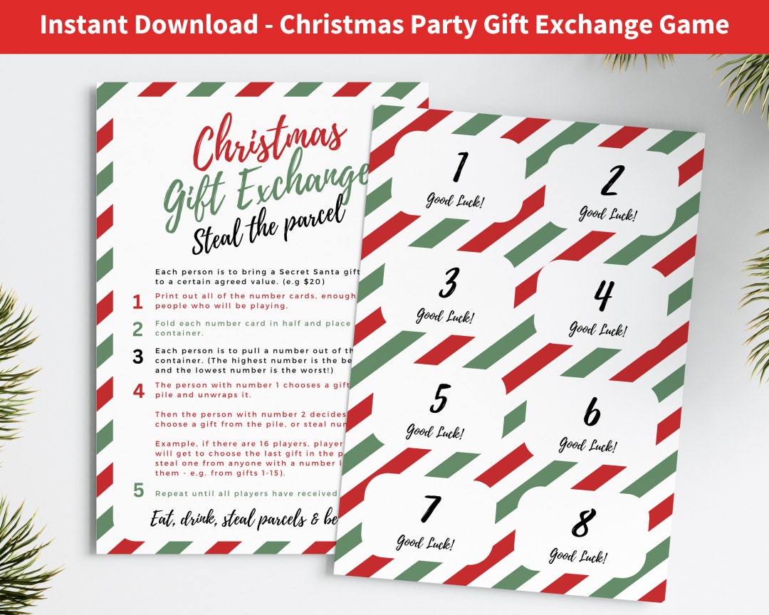 Christmas Secret Santa Gift Exchange Rules, Printable Christmas Game ...