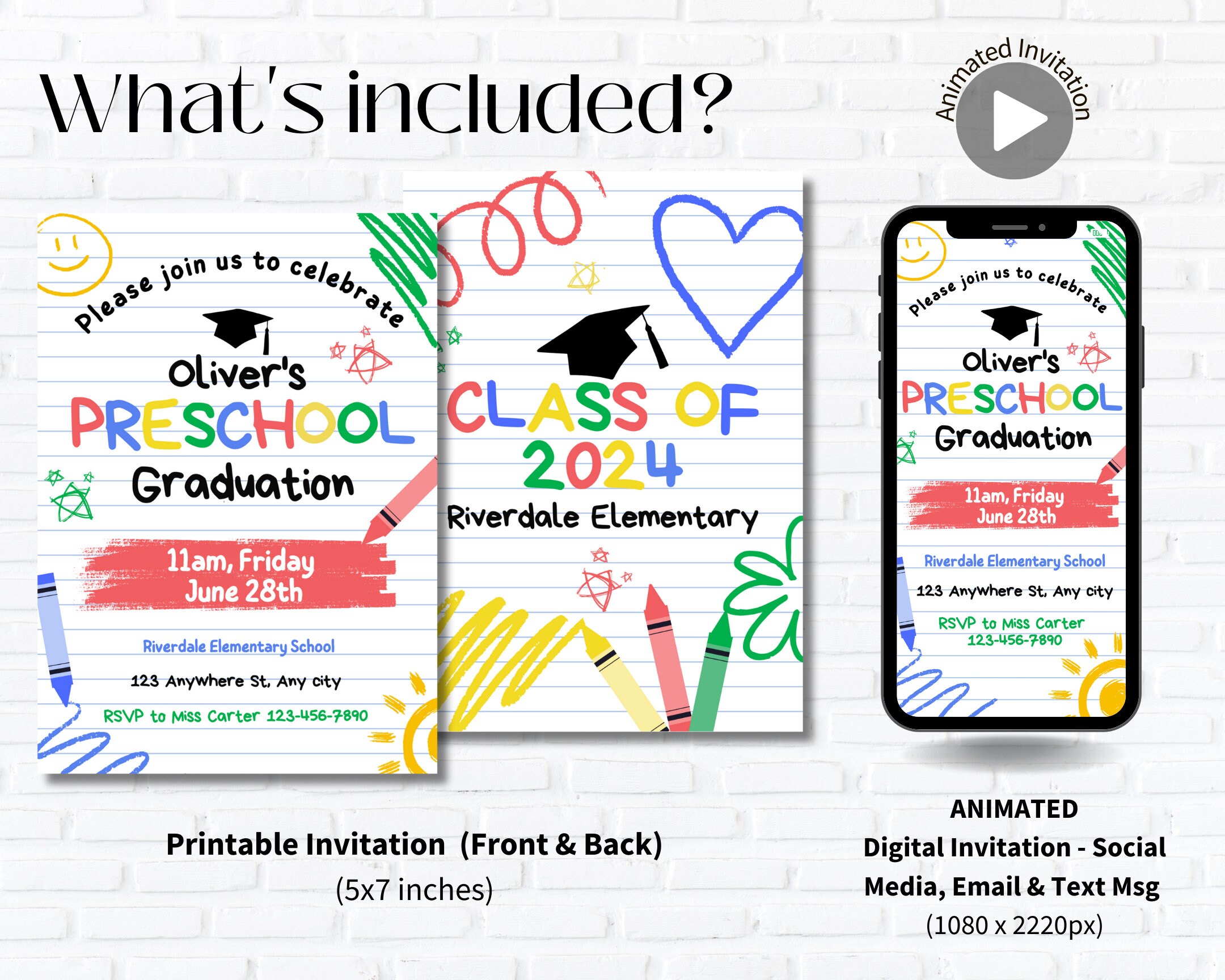 Editable Preschool Graduation Invitation, Prek Announcement Party ...