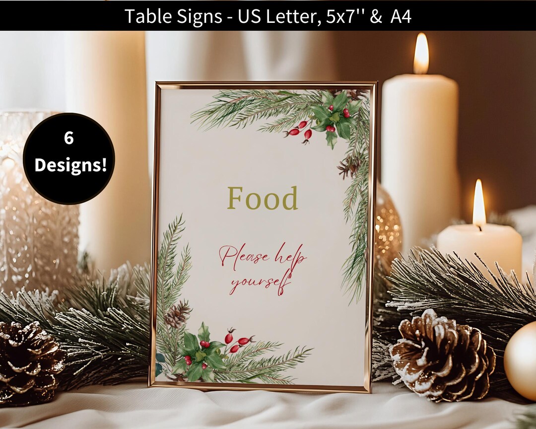 Corporate Christmas Party Table Signage, Company Christmas Party Table ...