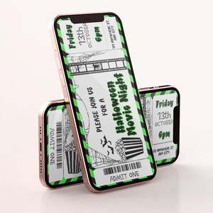 Printable Halloween Movie Ticket, Halloween Horror Movie Night, Kids ...