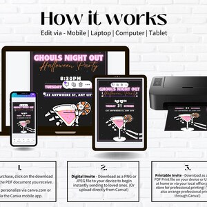 Ghouls Night Out Halloween Invitation, Printable Invite Halloween Party ...