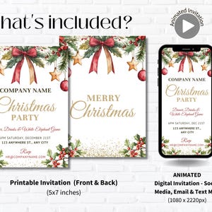Corporate Christmas Party Invitation, Company Christmas Party Invite ...