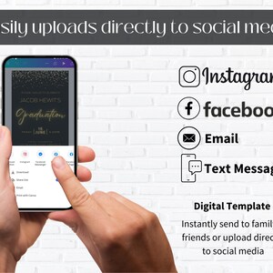 Digital Graduation Party Invitation, Graduation Invitation Template ...