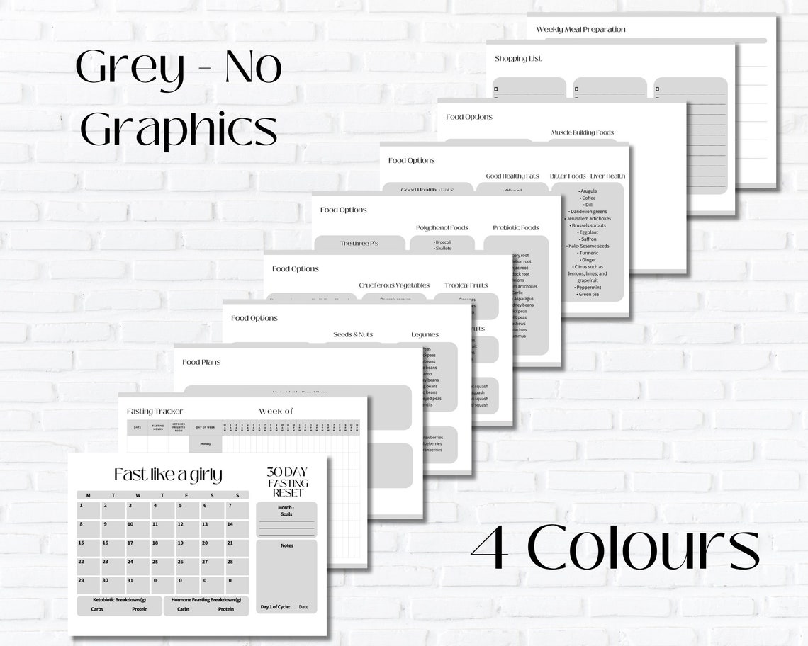 EDITABLE Fasting Planner, Fasting Calendar, Intermittent Fasting ...