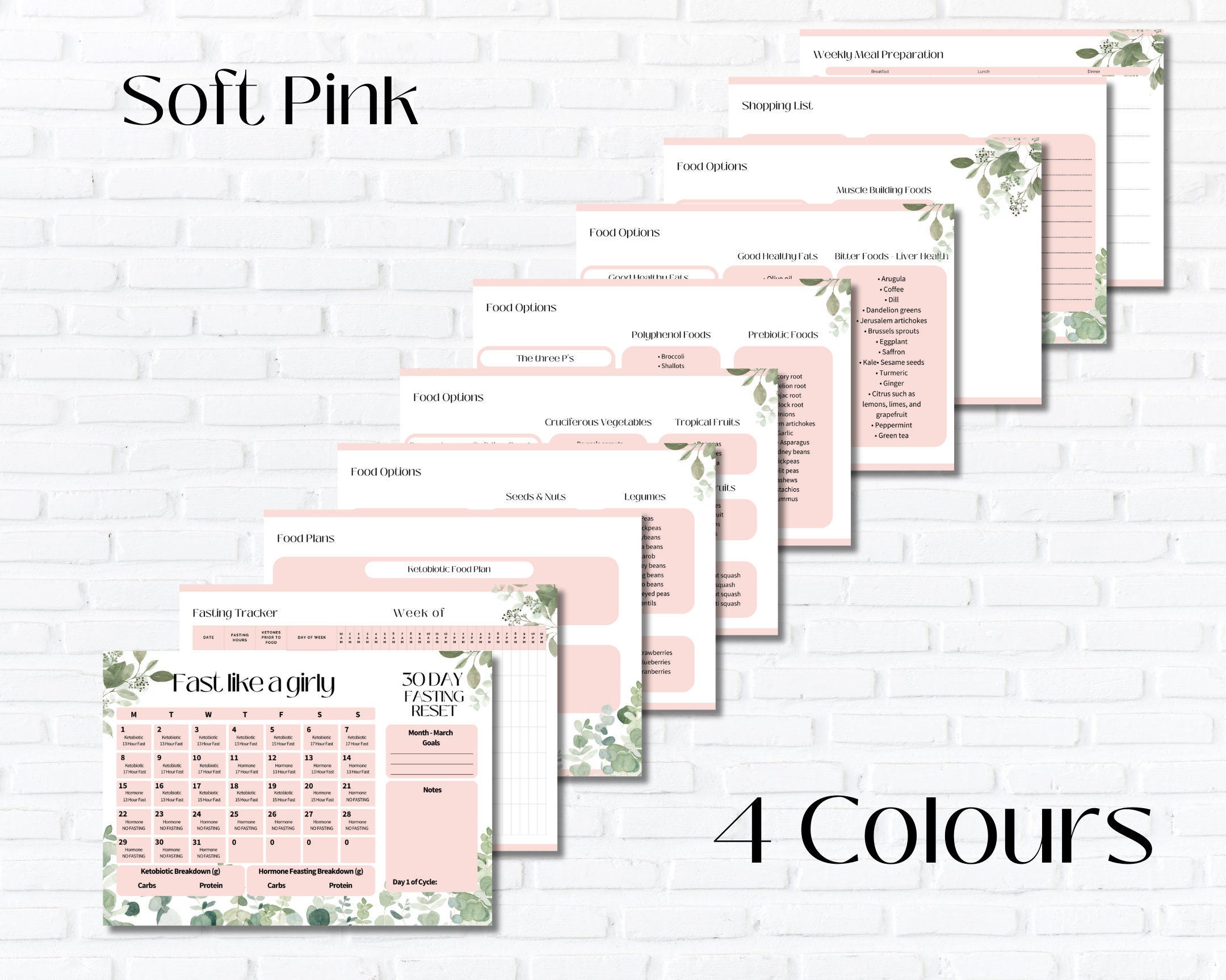 EDITABLE Fasting Planner, Fasting Calendar, Intermittent Fasting ...