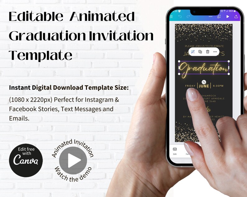 Digital Graduation Party Invitation, Graduation Invitation Template ...