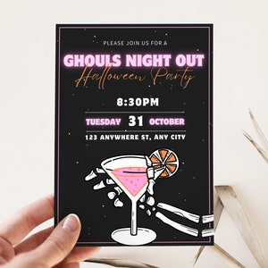 Ghouls Night Out Halloween Invitation, Printable Invite Halloween Party ...
