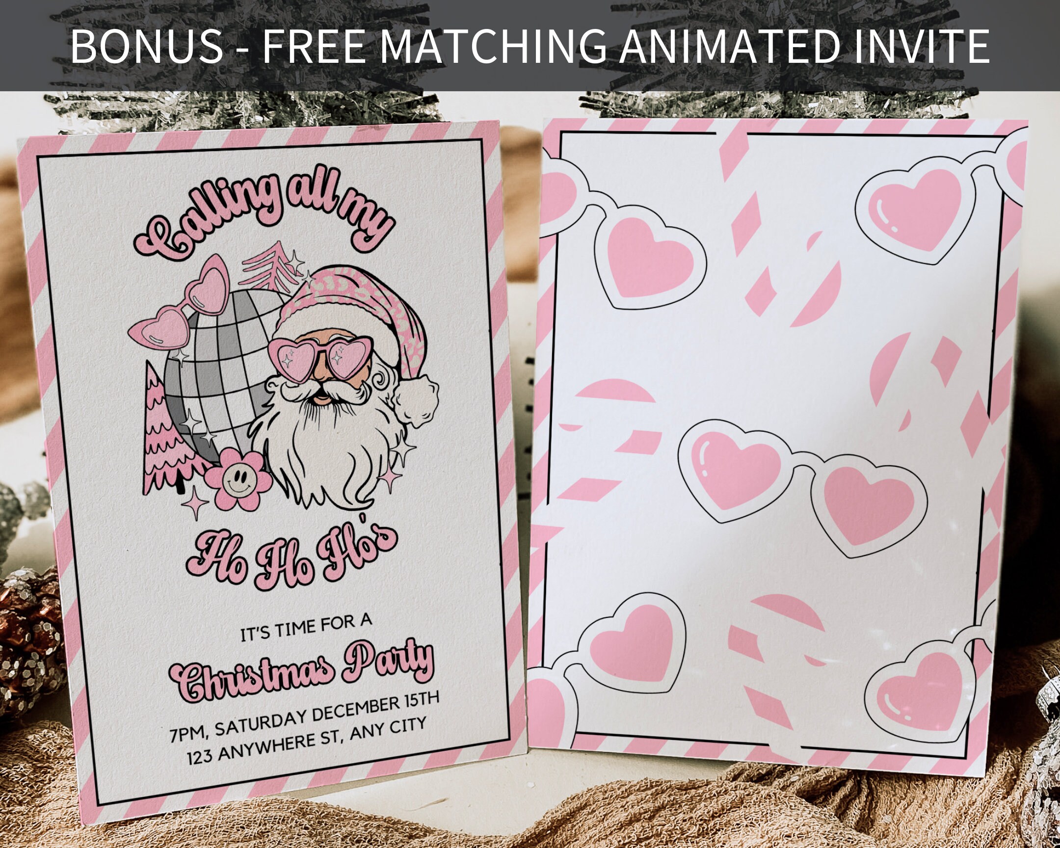 Funny Christmas Invitation, Cheeky Santa Party Invite, Printable ...